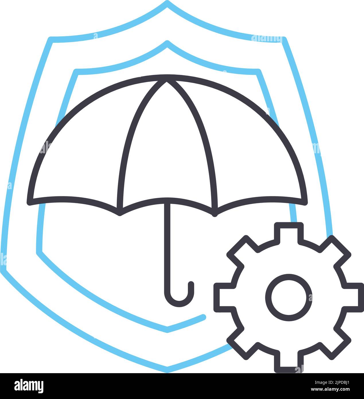 insurance management line icon, outline symbol, vector illustration ...
