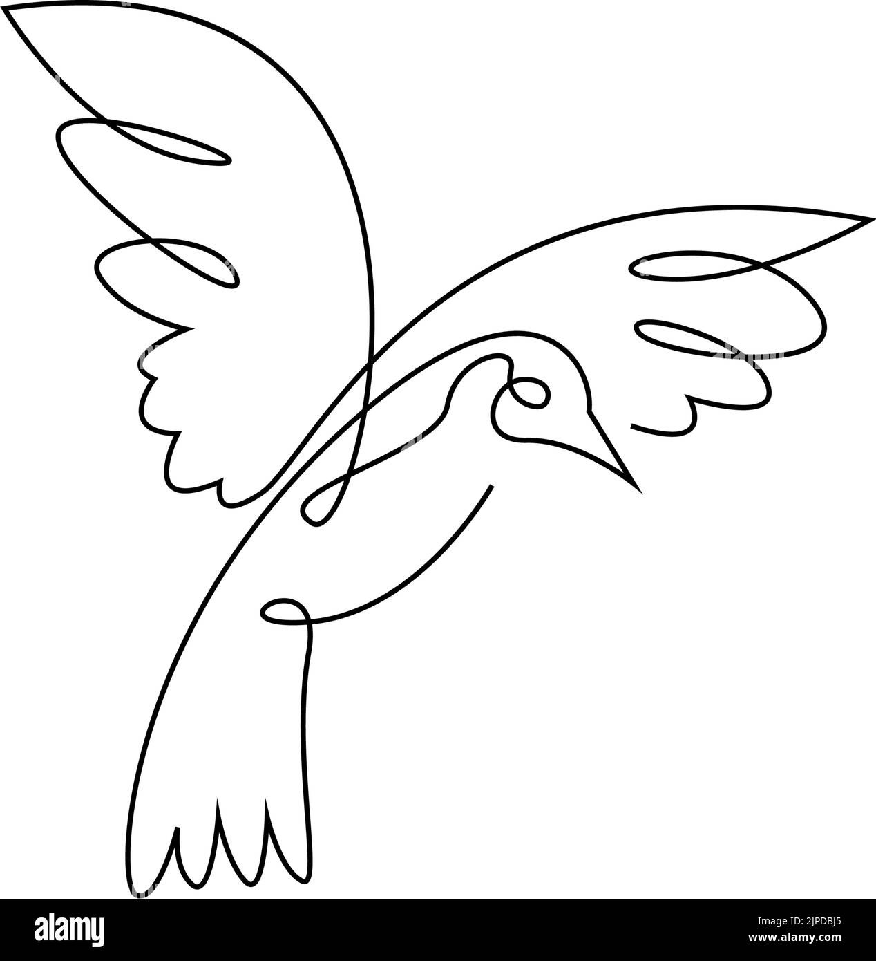 Simple Bird Line Drawing