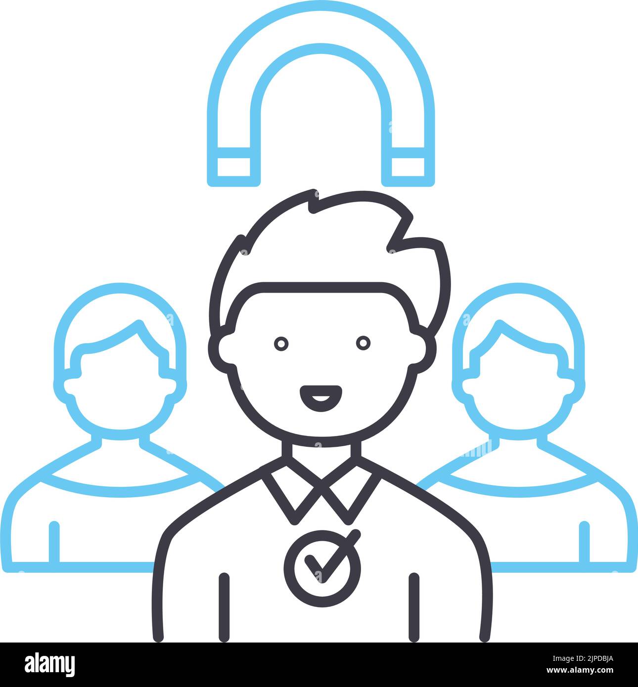 hiring line icon, outline symbol, vector illustration, concept sign ...