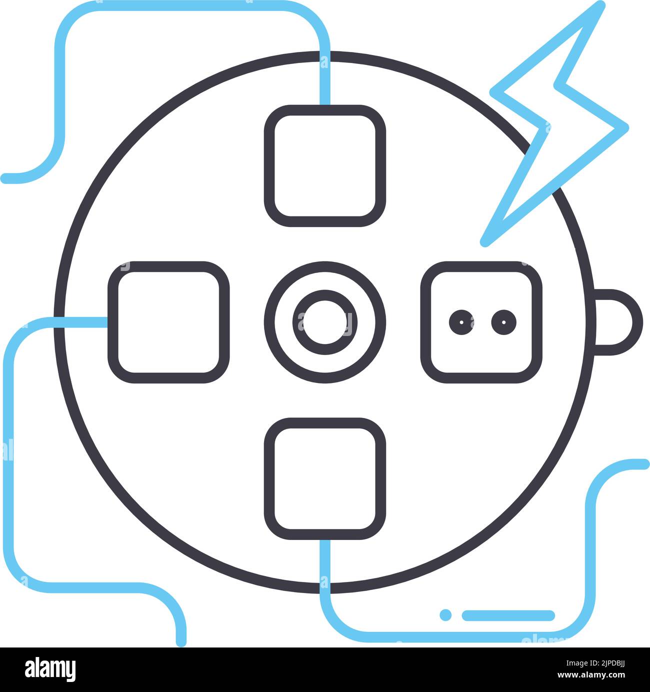 power plug line icon, outline symbol, vector illustration, concept sign ...