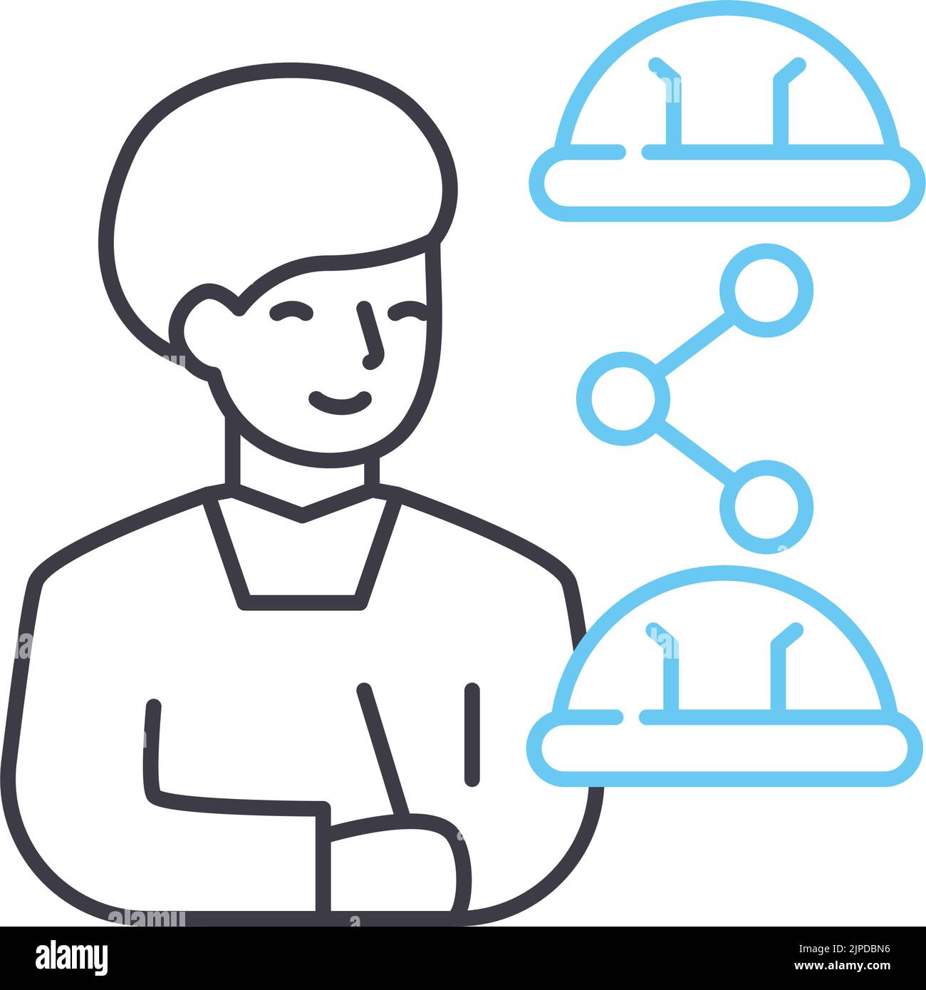 resource sharing line icon, outline symbol, vector illustration ...