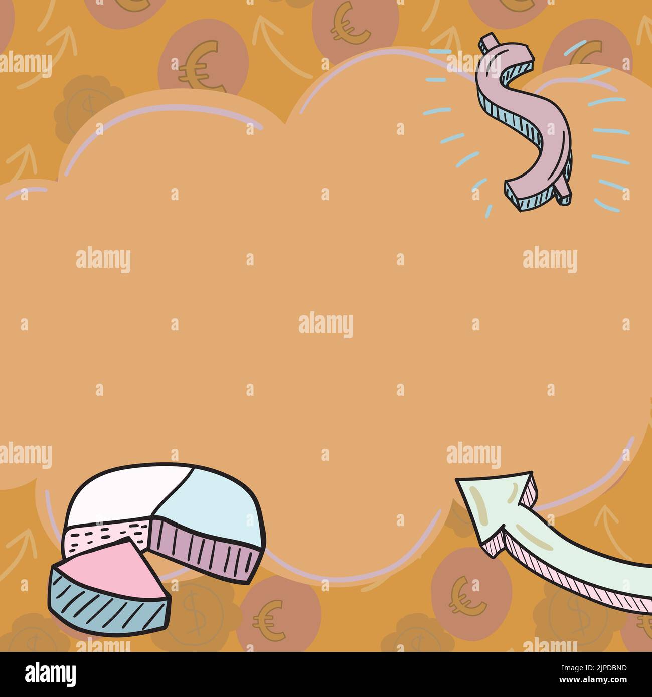 Pop-Up Cloud With Dollar Sign, Graphics And Arrows. Financial ...