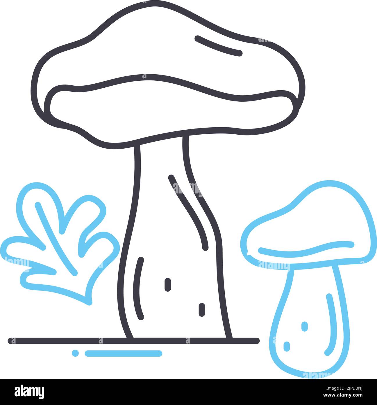 fungus line icon, outline symbol, vector illustration, concept sign ...