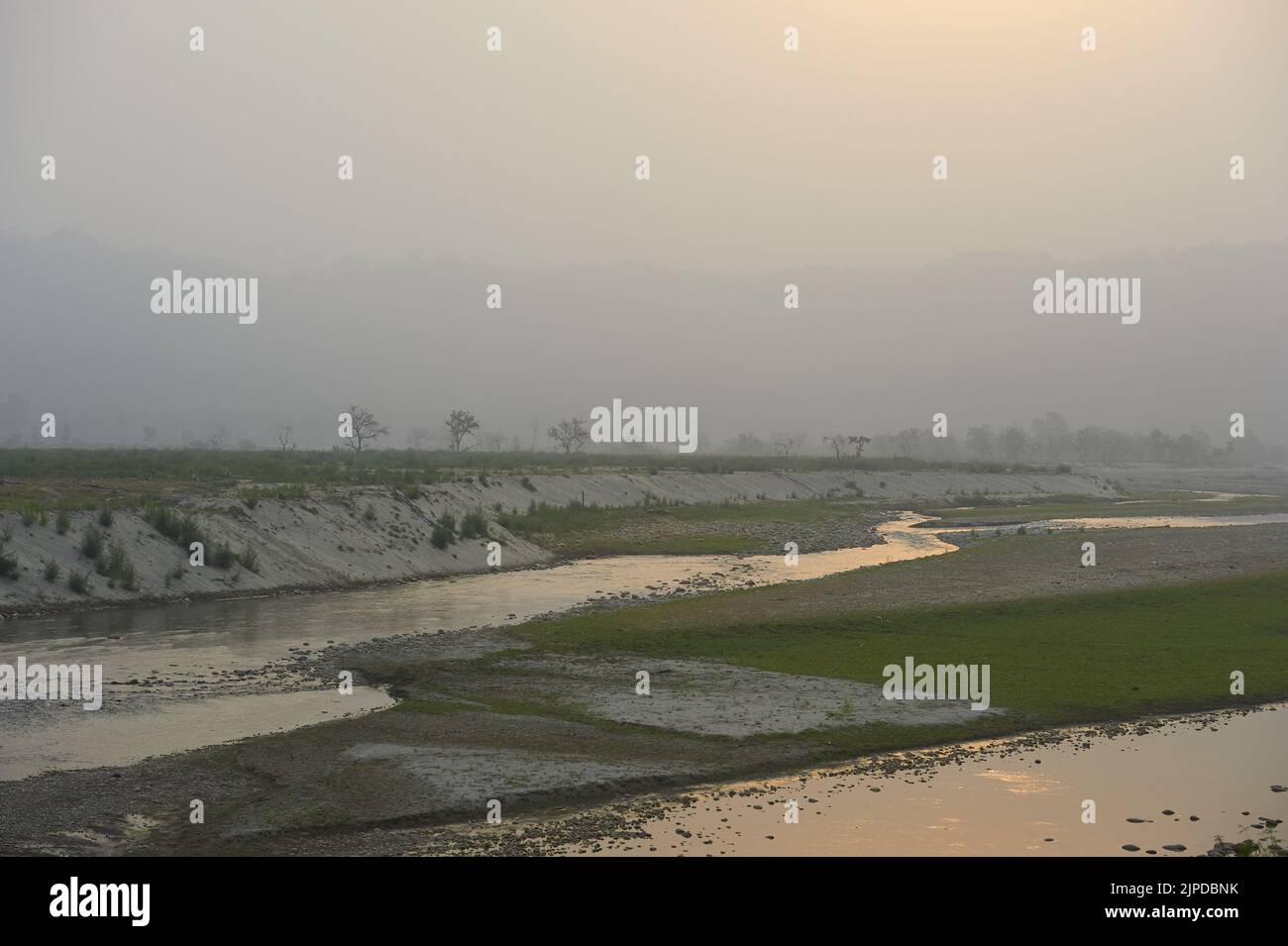 Ram Ganga River through Jim Corbett National Park, India Stock Photo ...