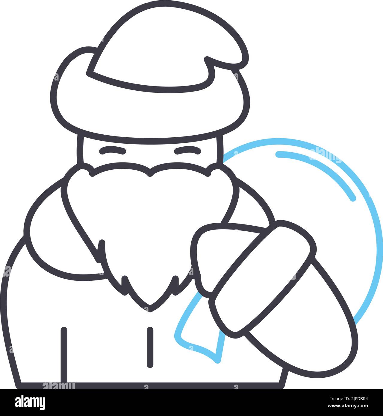 santa line icon, outline symbol, vector illustration, concept sign ...