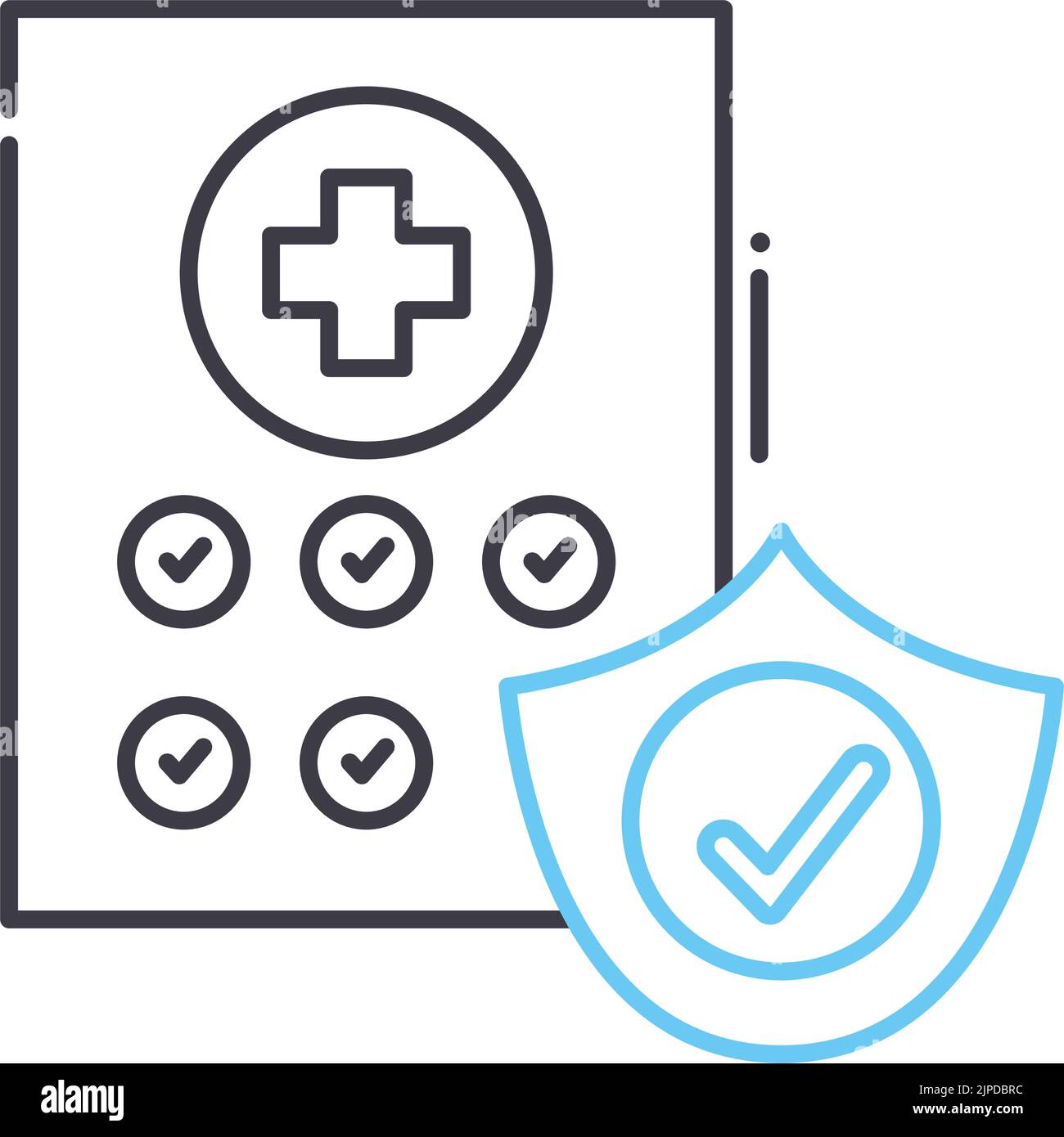 health plans line icon, outline symbol, vector illustration, concept ...