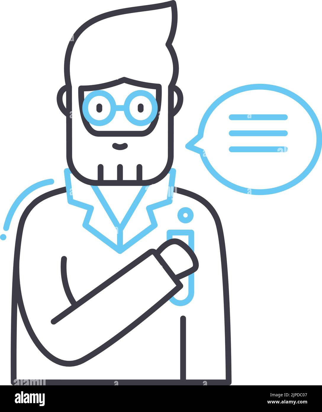 science professor line icon, outline symbol, vector illustration ...