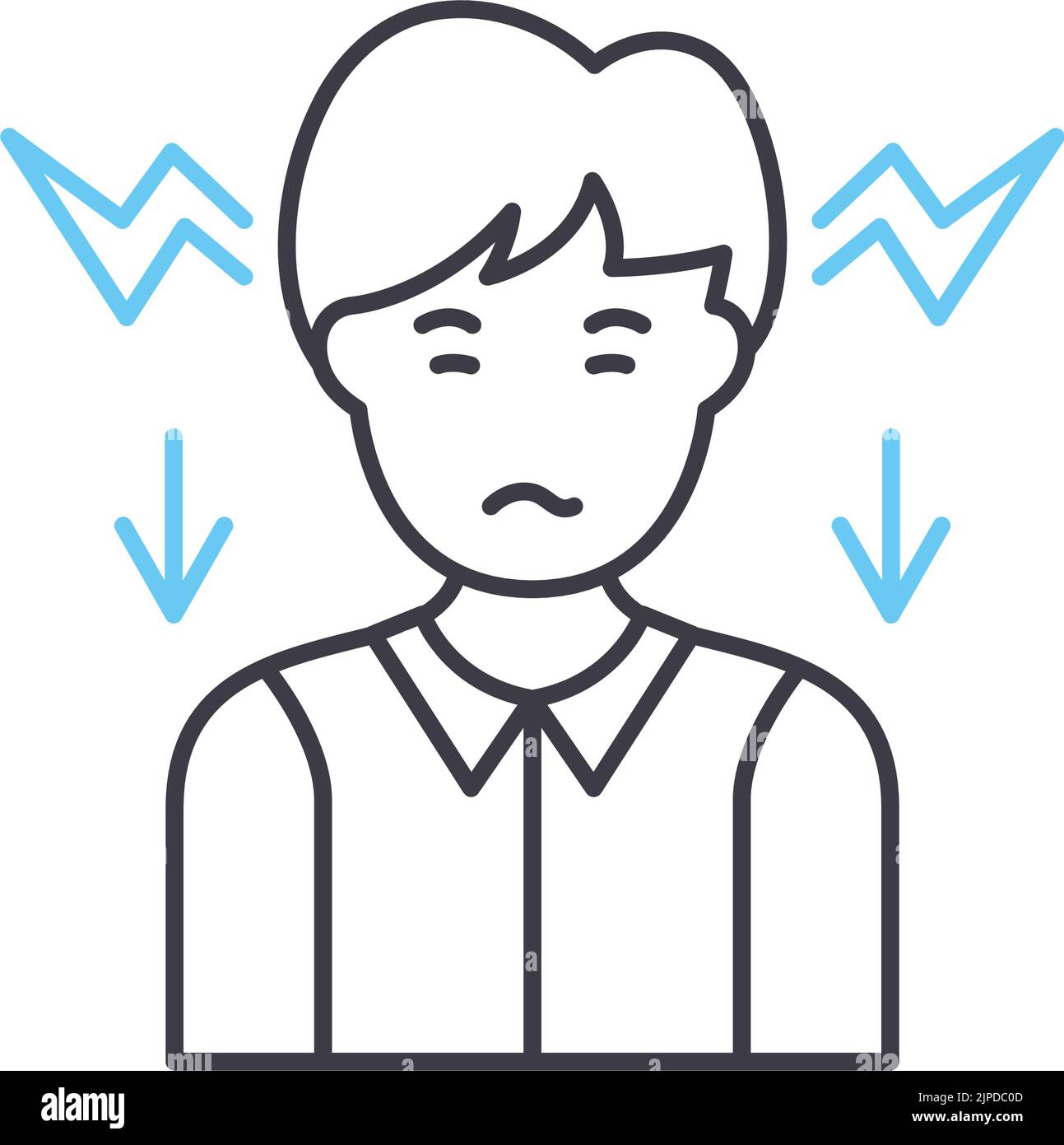 Stress Line Icon Outline Symbol Vector Illustration Concept Sign