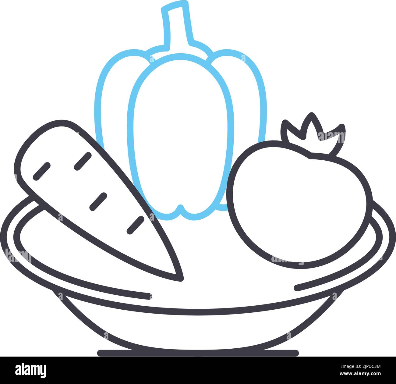 healthy eating line icon, outline symbol, vector illustration, concept ...