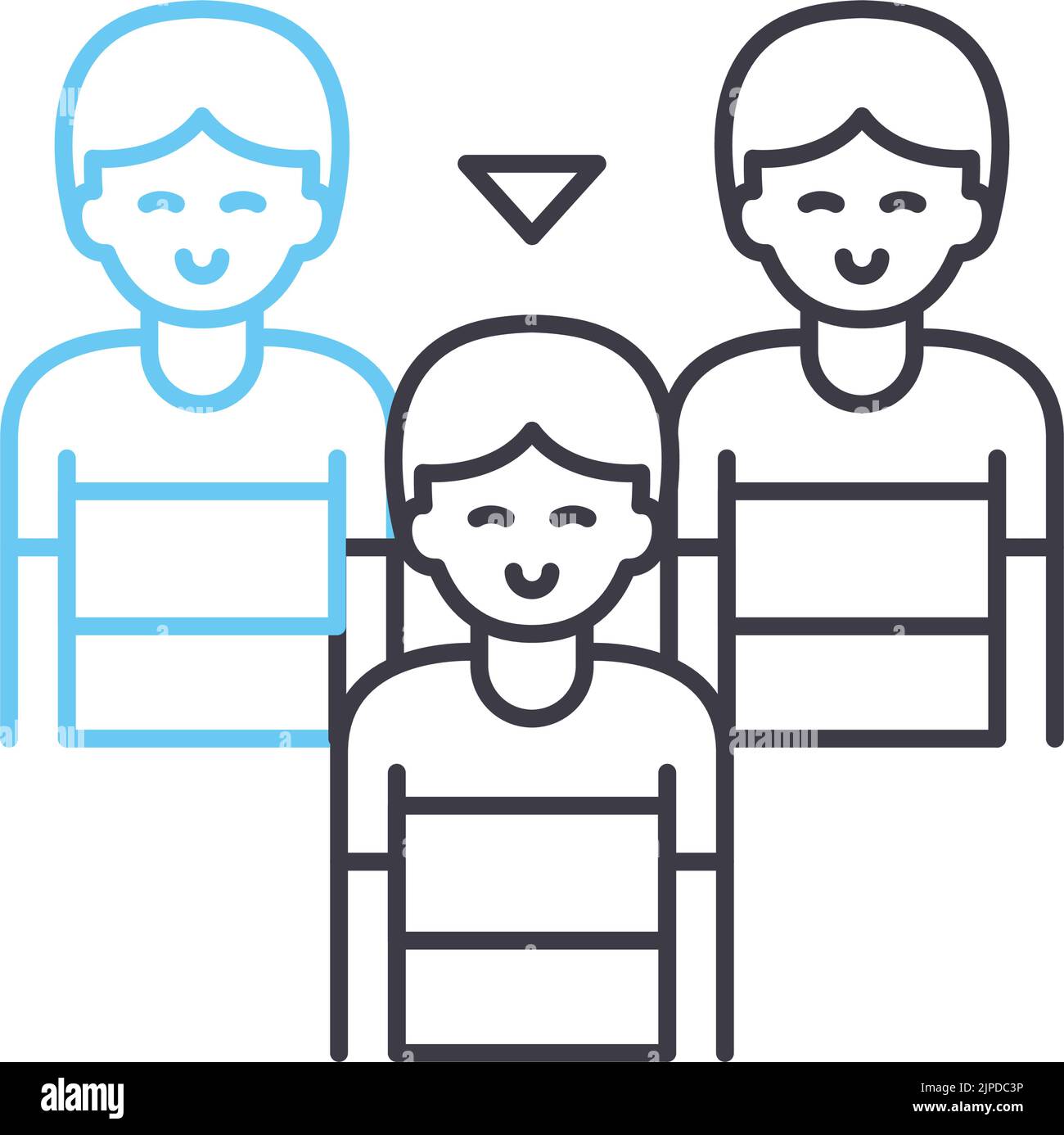 team member line icon, outline symbol, vector illustration, concept ...