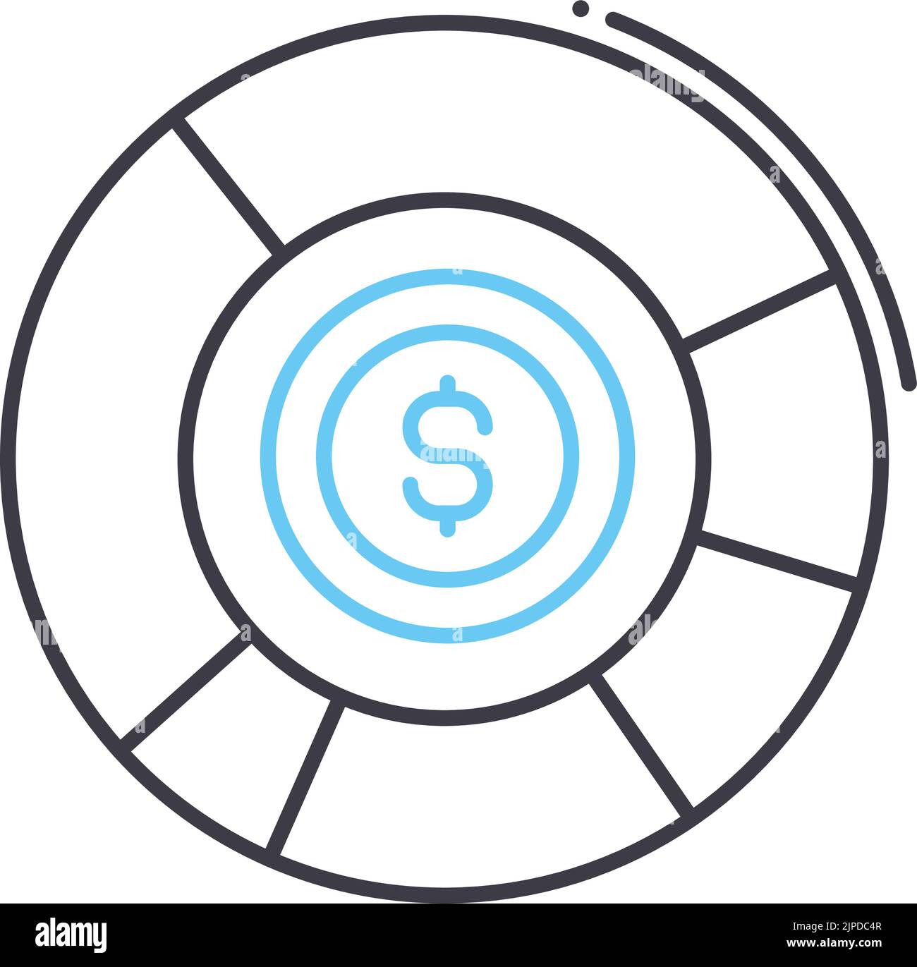 market share line icon, outline symbol, vector illustration, concept ...