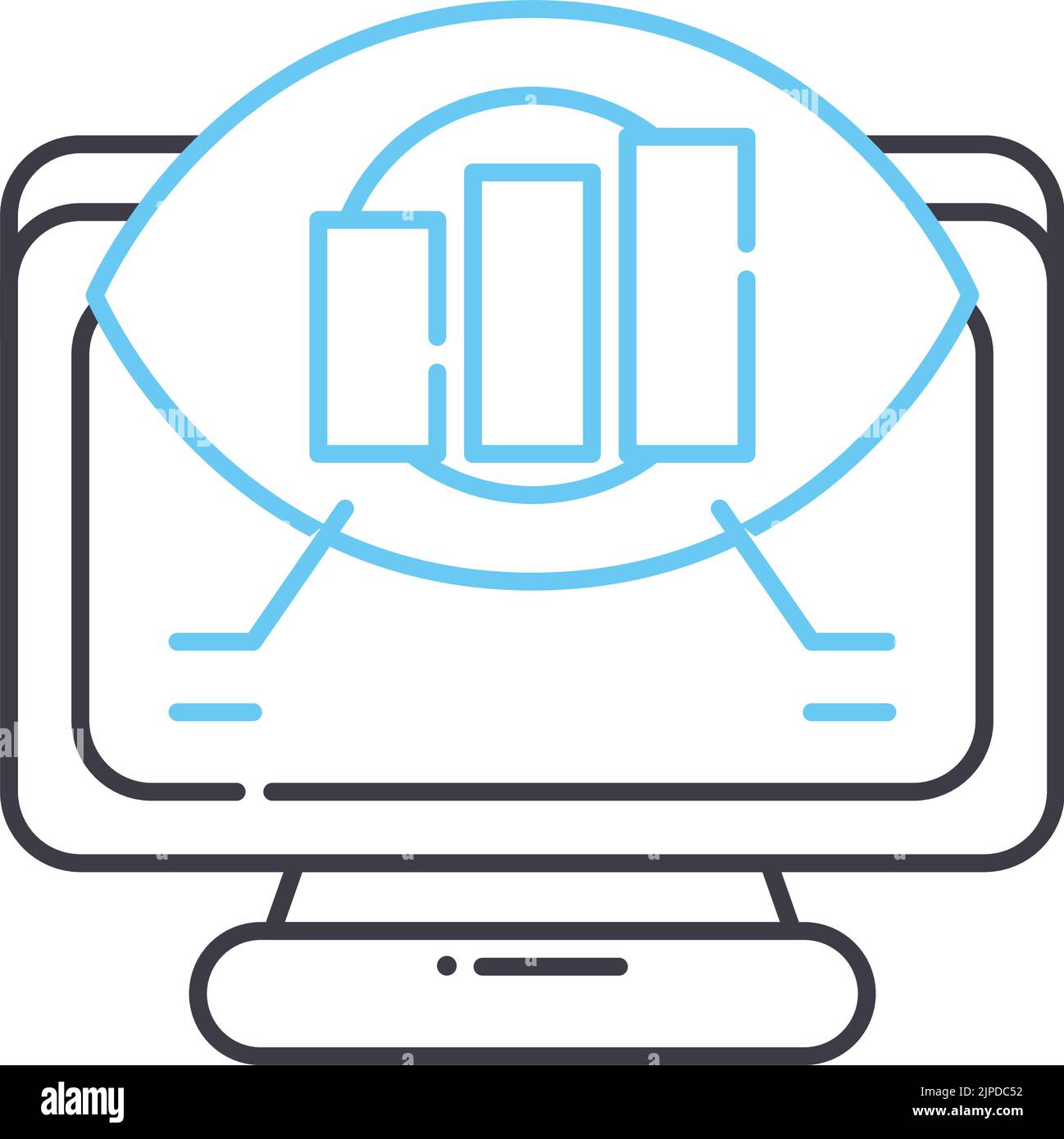 presentation line icon, outline symbol, vector illustration, concept ...