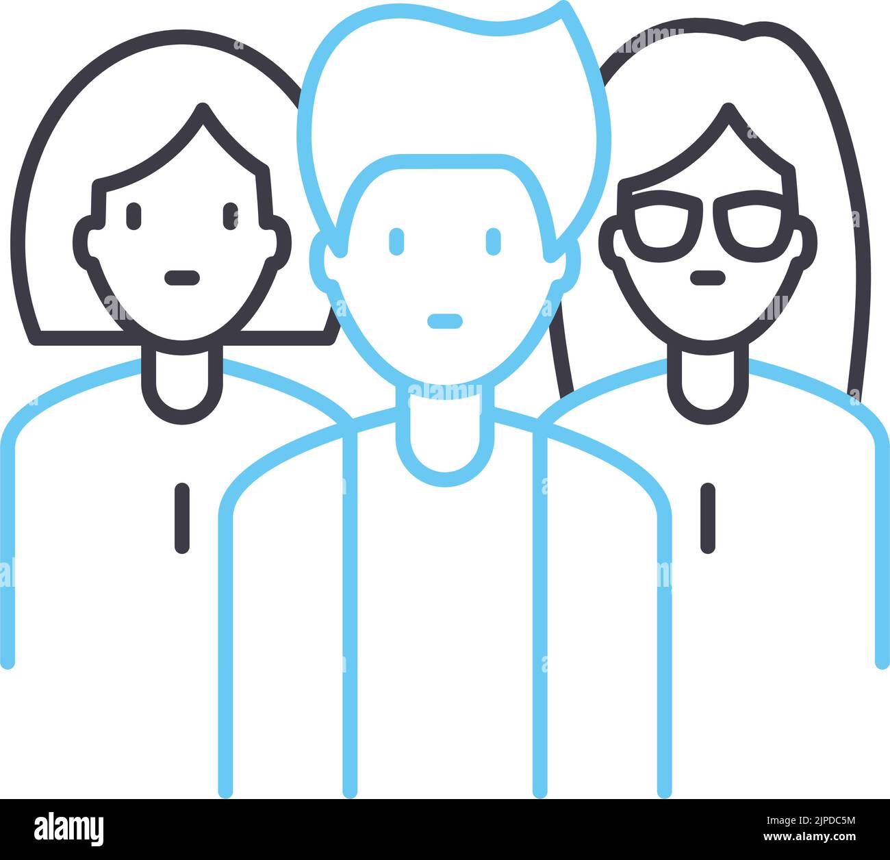 group of people line icon, outline symbol, vector illustration, concept ...