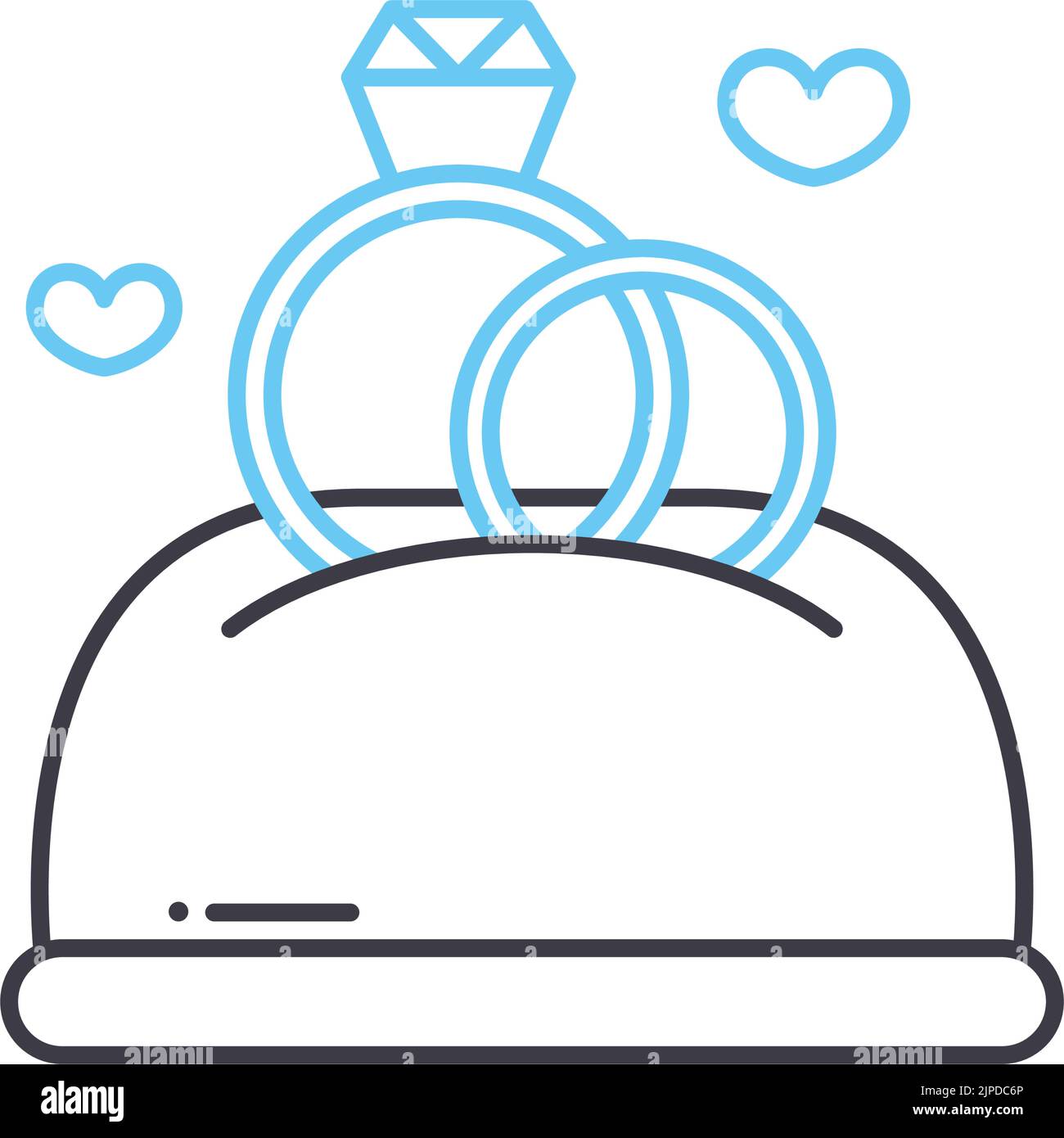 rings line icon, outline symbol, vector illustration, concept sign ...