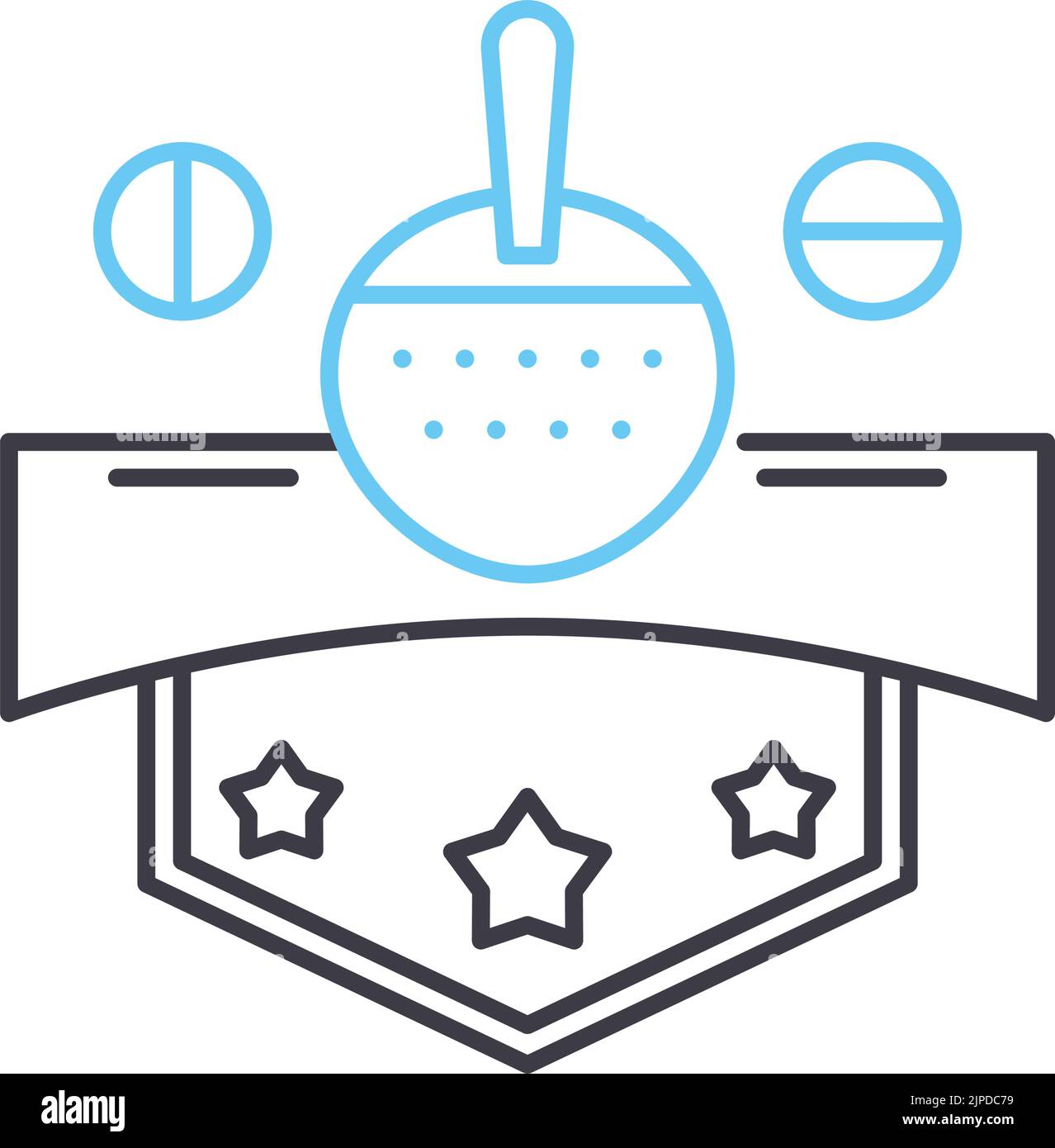 table tennis line icon, outline symbol, vector illustration, concept ...
