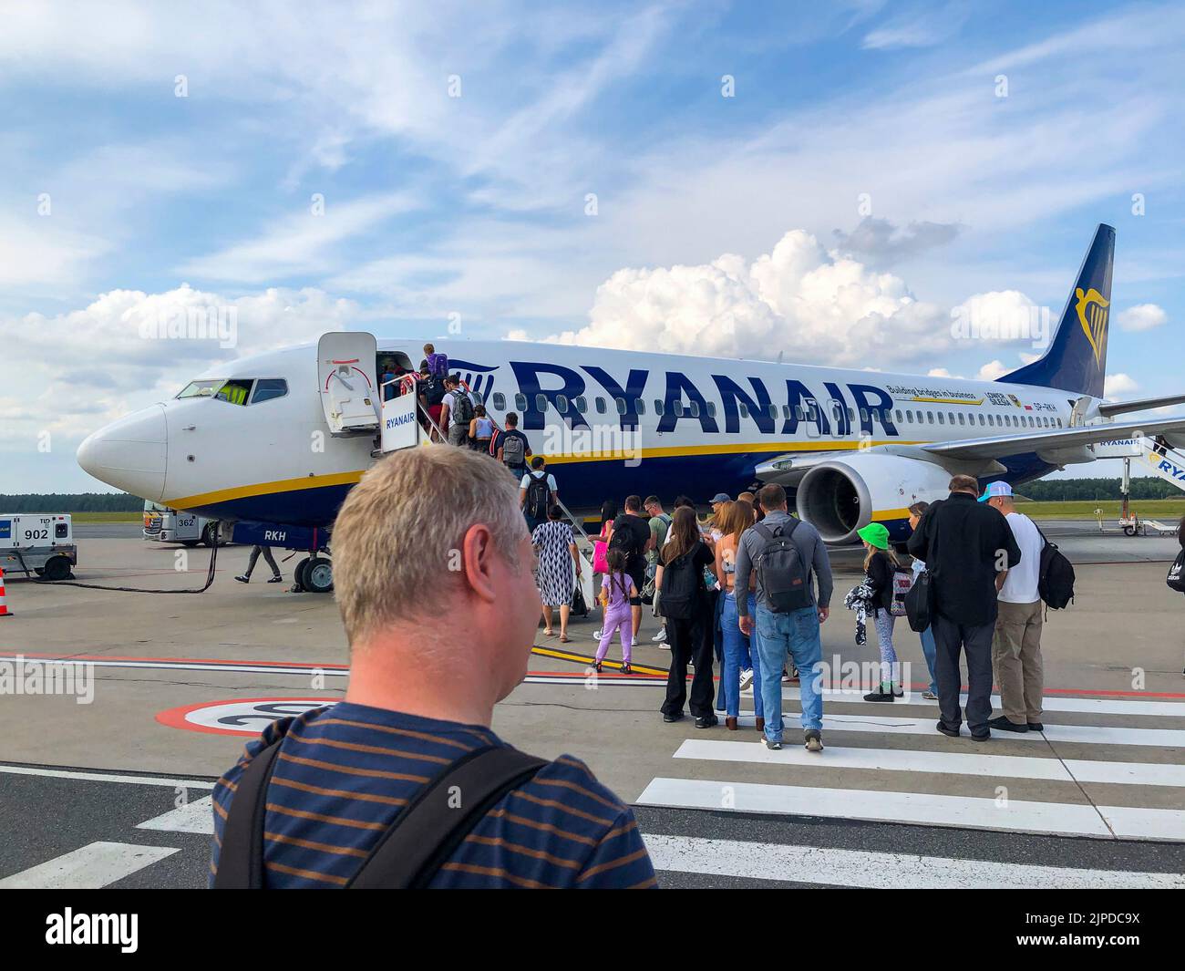 Paris-Beauvais Airport, France, Crowd People, Tourists Boarding Low ...
