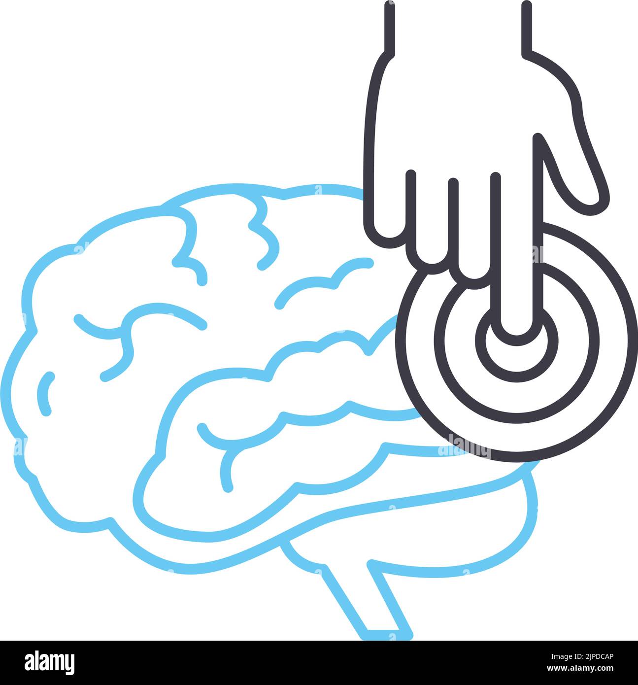 mind influence line icon, outline symbol, vector illustration, concept ...