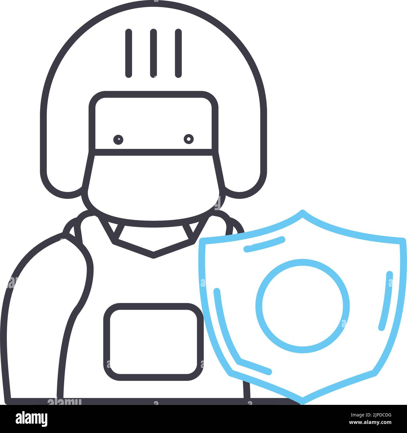 Black line police officer icon Cut Out Stock Images & Pictures - Alamy