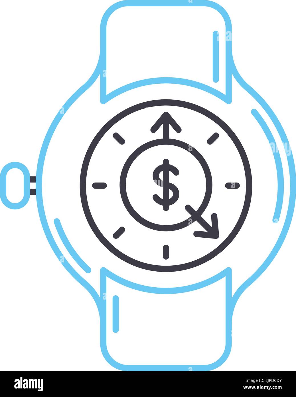 watch line icon, outline symbol, vector illustration, concept sign ...