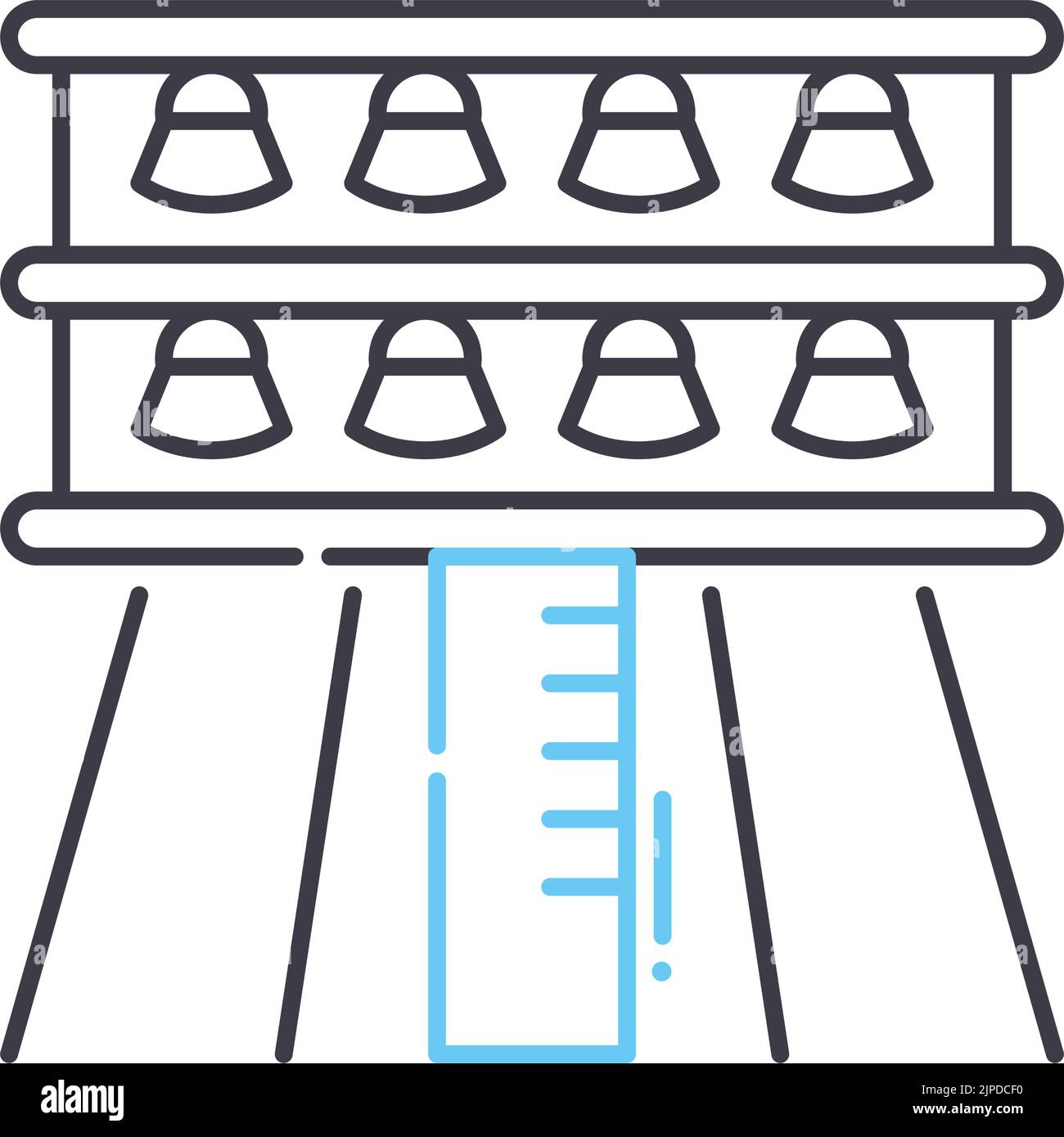 illuminating line icon, outline symbol, vector illustration, concept ...