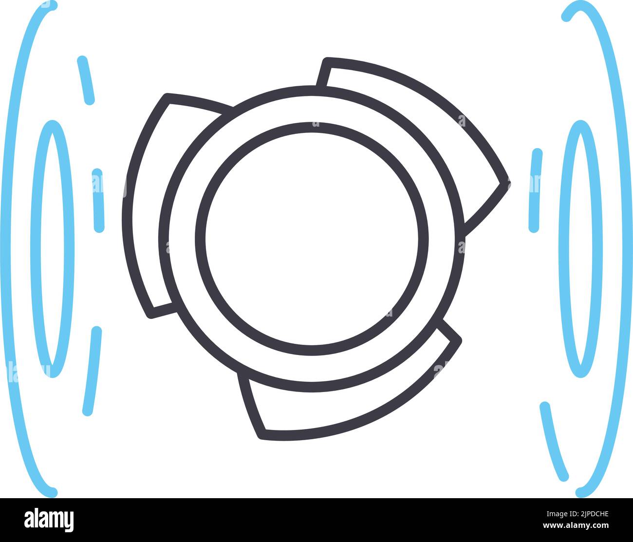 hologram projection line icon, outline symbol, vector illustration ...