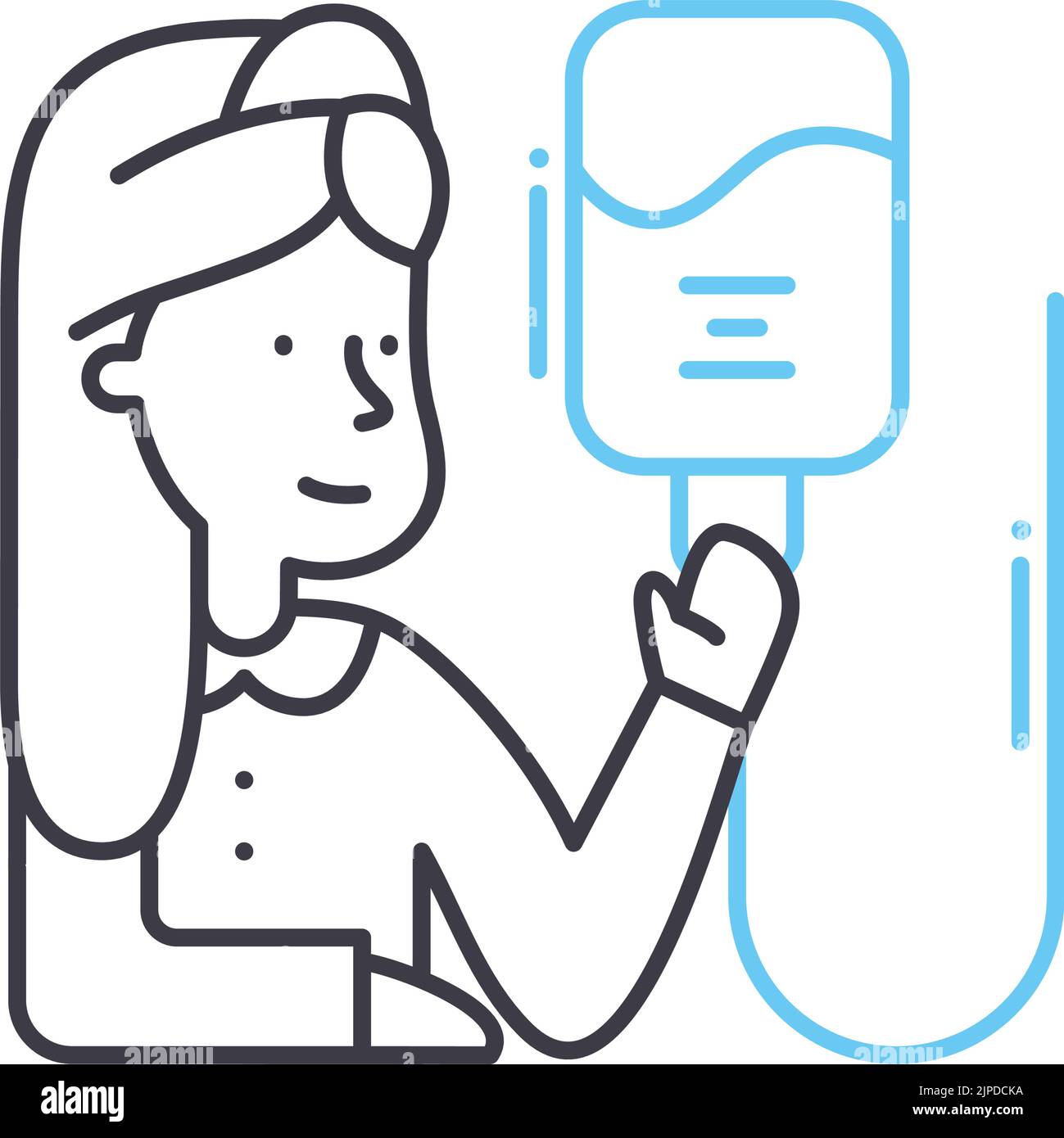 nursing line icon, outline symbol, vector illustration, concept sign ...