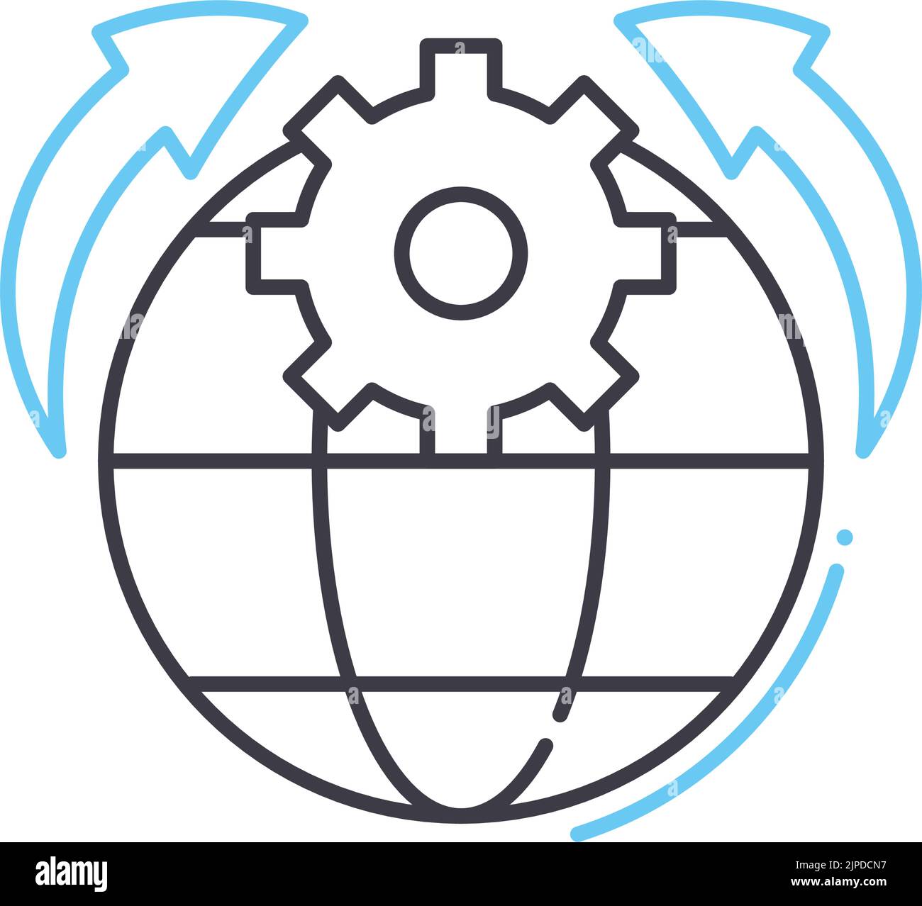 global management line icon, outline symbol, vector illustration ...