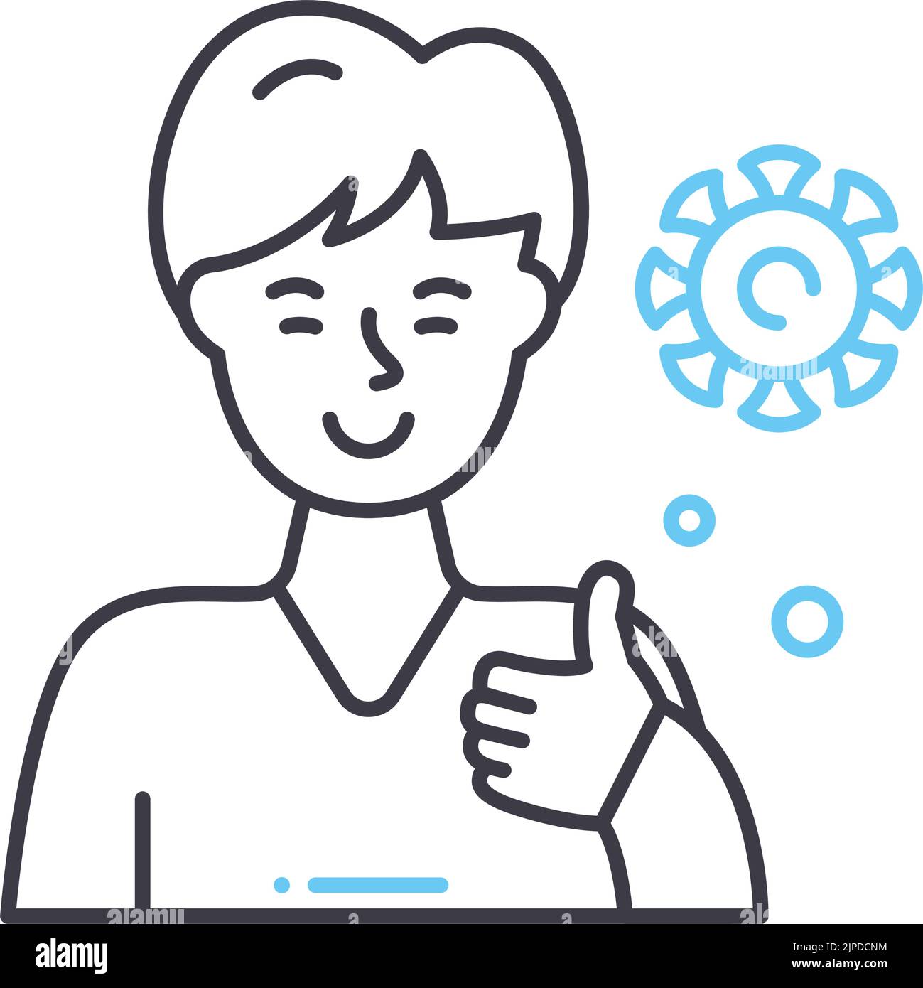 No Symptoms Line Icon Outline Symbol Vector Illustration Concept