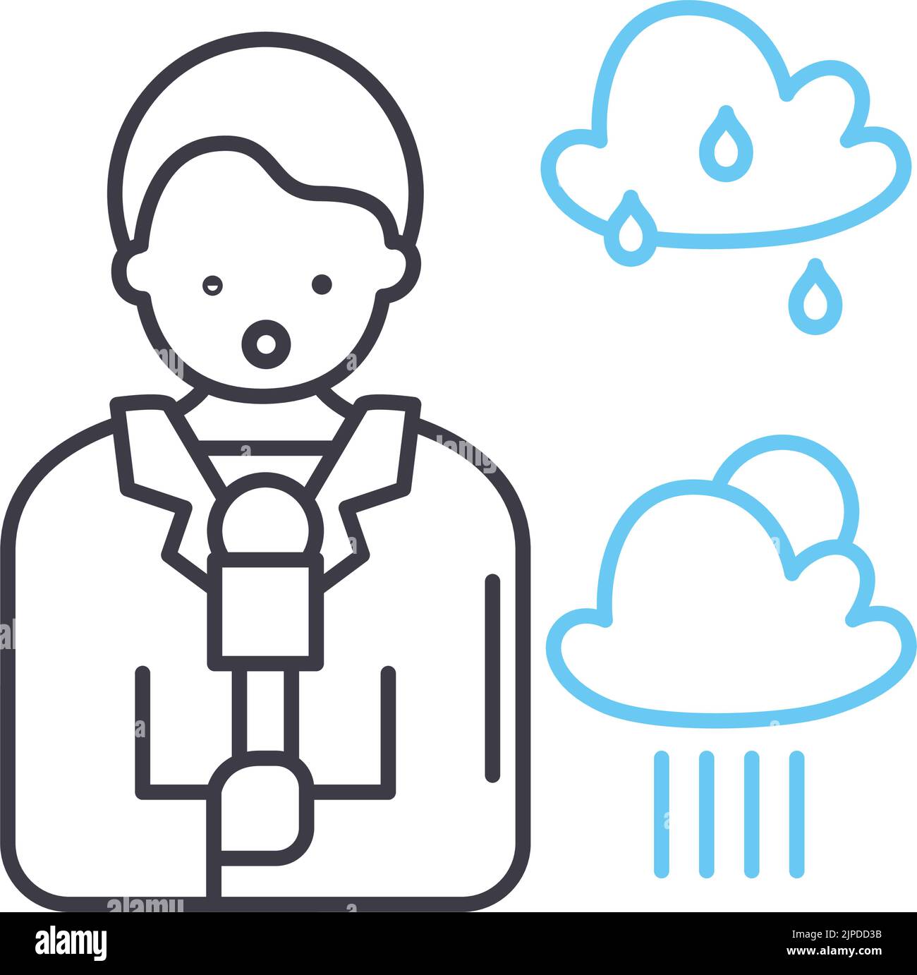 weather news line icon, outline symbol, vector illustration, concept ...