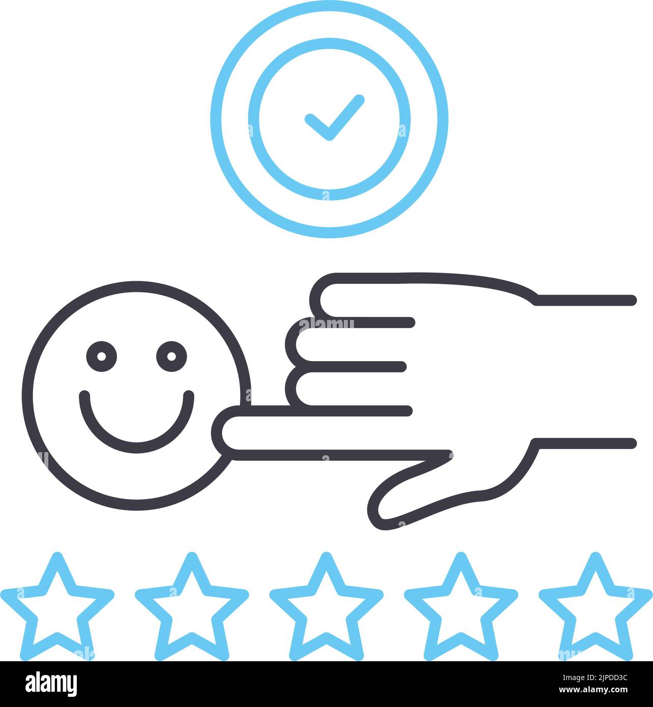 reputation management line icon, outline symbol, vector illustration ...