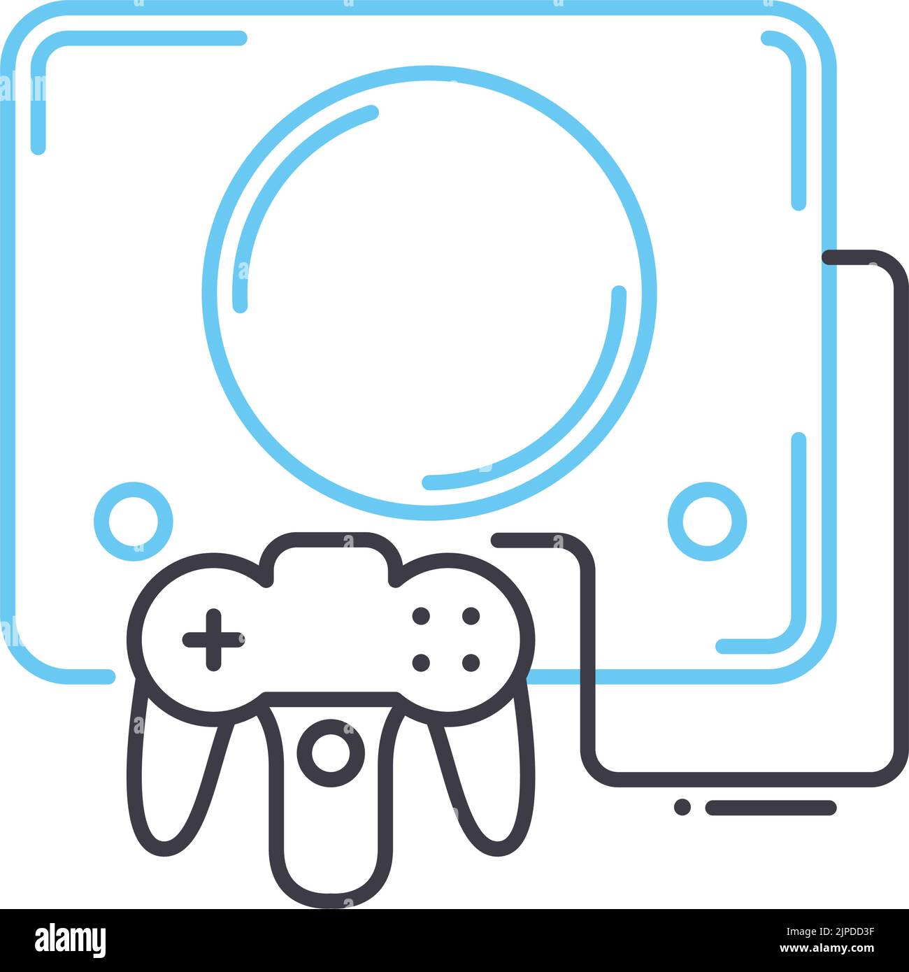 game console line icon, outline symbol, vector illustration, concept sign Stock Vector Image ...