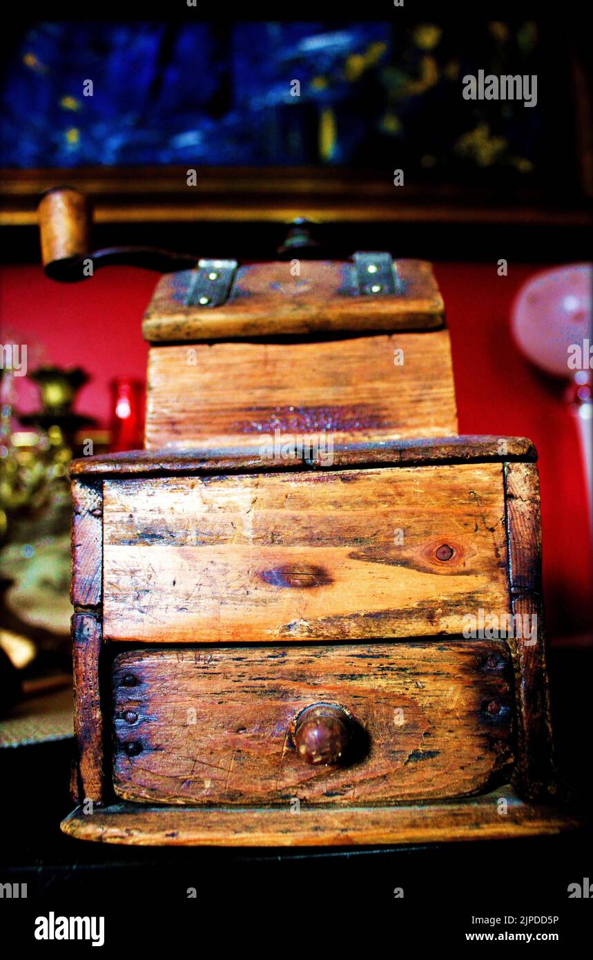 Chest brown wooden drawers brown Stock Photo - Alamy