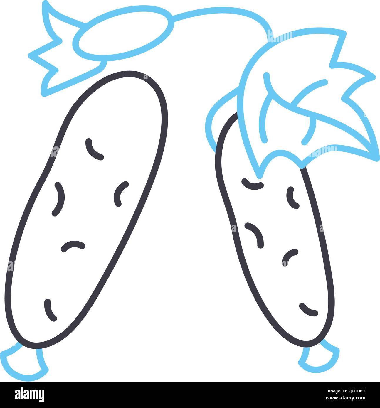 fresh cucumber line icon, outline symbol, vector illustration, concept ...