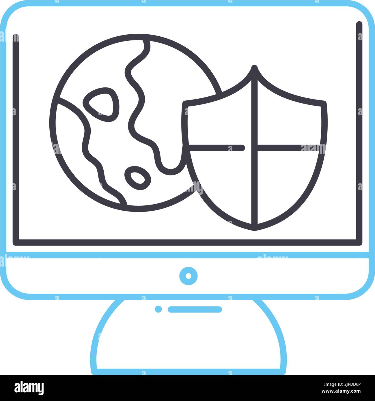 internet security line icon, outline symbol, vector illustration, concept sign Stock Vector ...