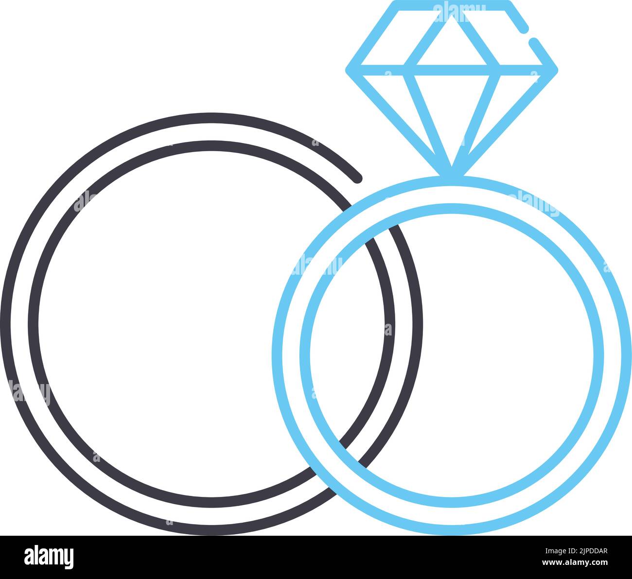 wedding ring line icon, outline symbol, vector illustration, concept ...