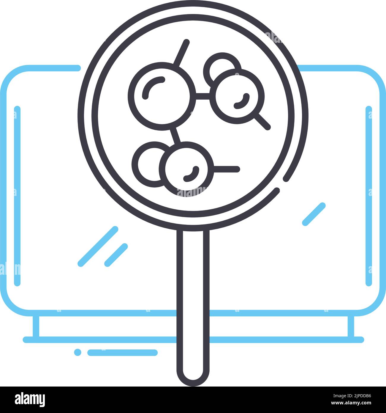 genetic analysis line icon, outline symbol, vector illustration ...