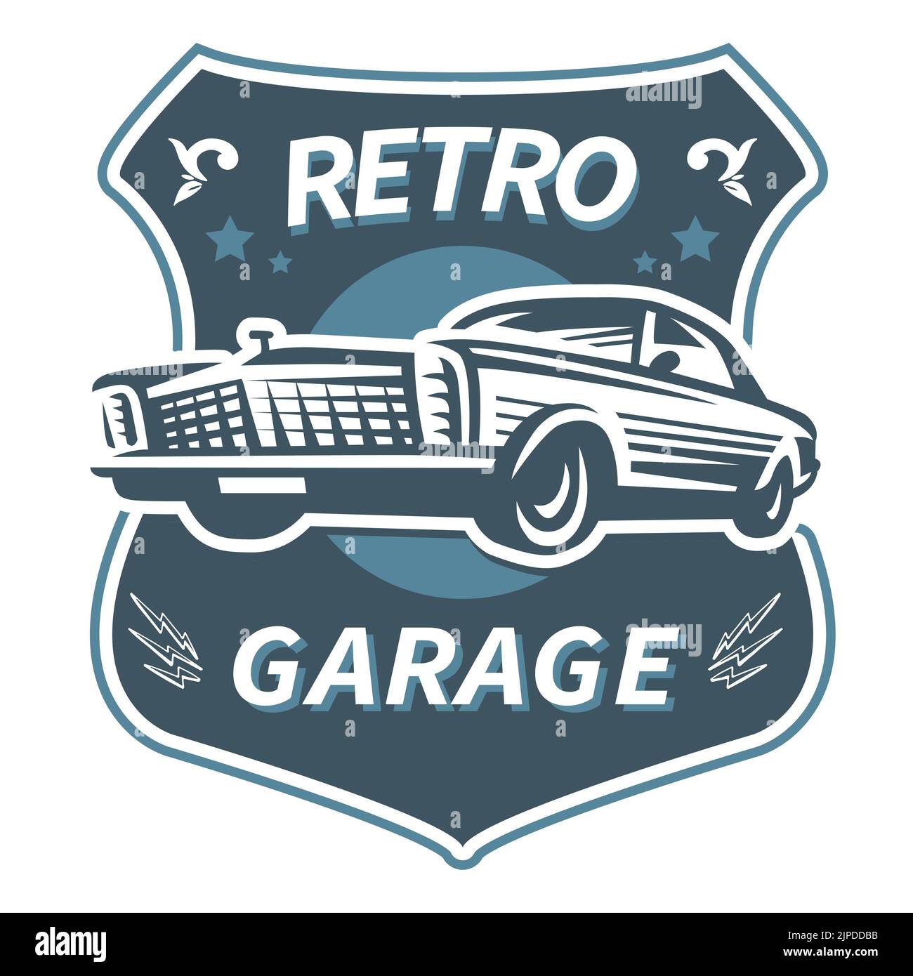 Classic cars logo illustrations style retro and vintage Stock Photo - Alamy