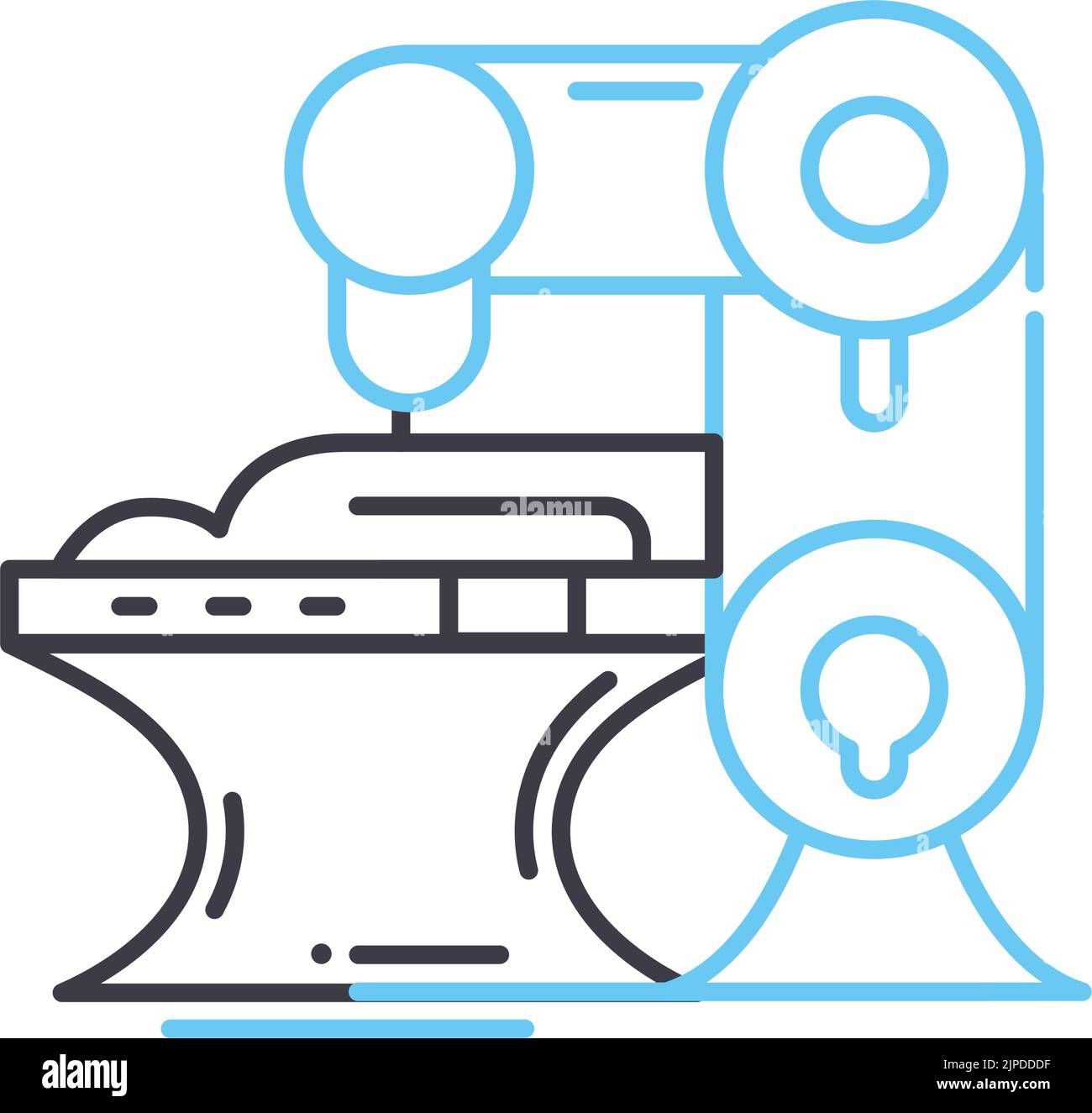 robot surgeon line icon, outline symbol, vector illustration, concept ...