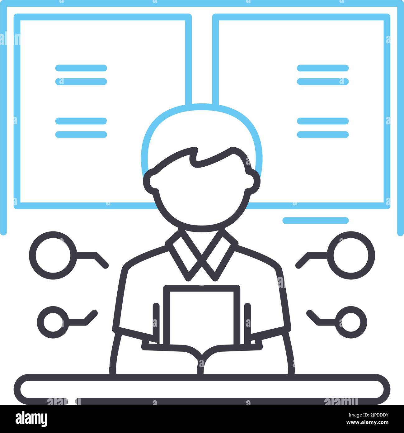 report message line icon, outline symbol, vector illustration, concept ...