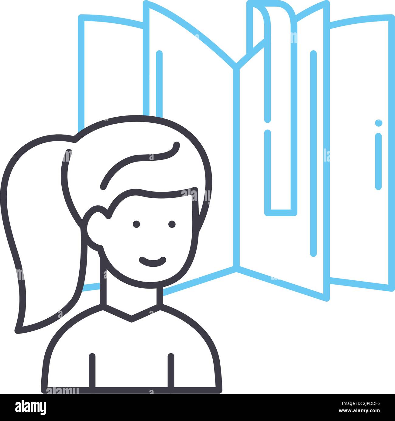 read a book line icon, outline symbol, vector illustration, concept ...