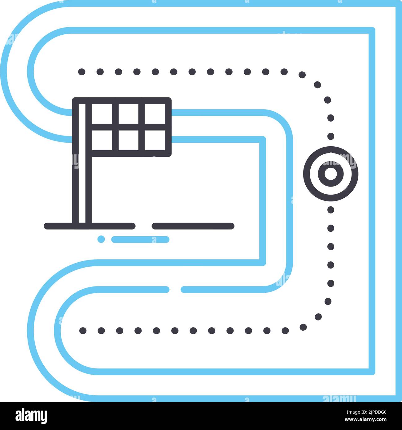 route line icon, outline symbol, vector illustration, concept sign ...
