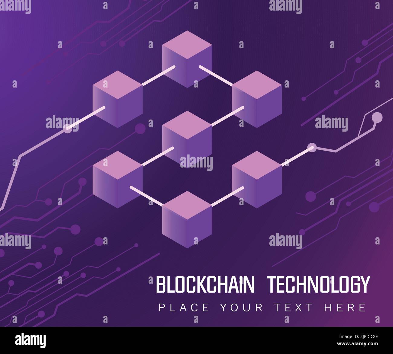 blockchain technology Connecting cube Cryptocurrency Blockchain isometric vector illustration ...
