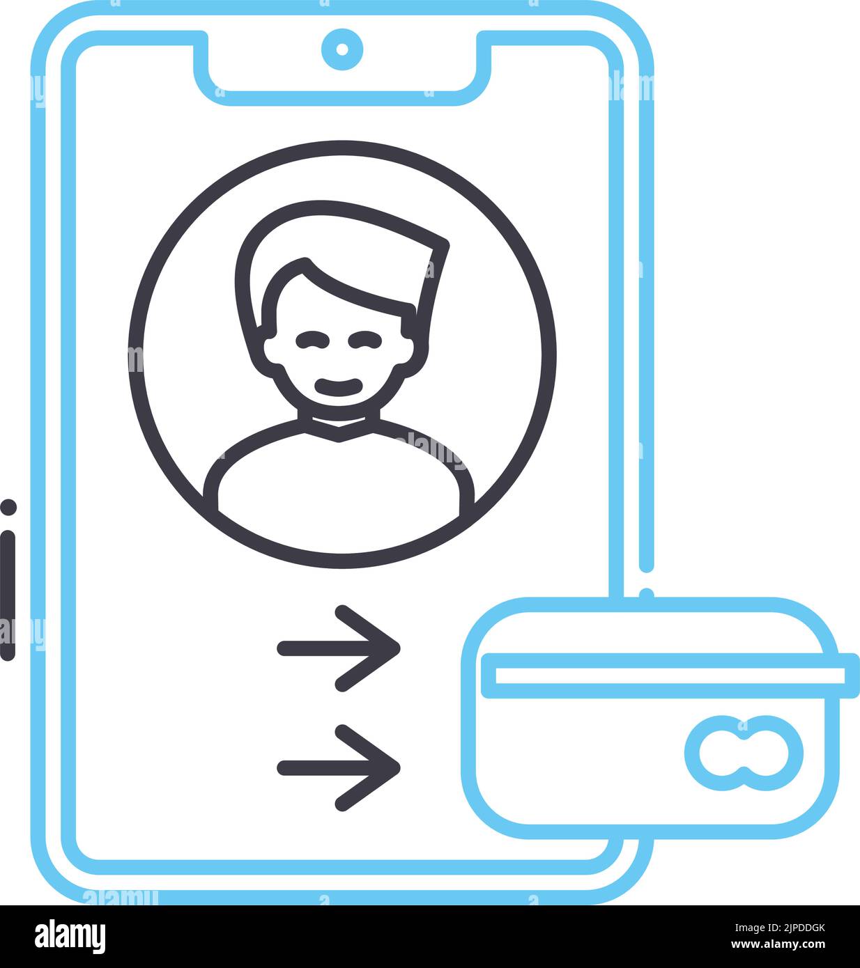 personal payment line icon, outline symbol, vector illustration ...