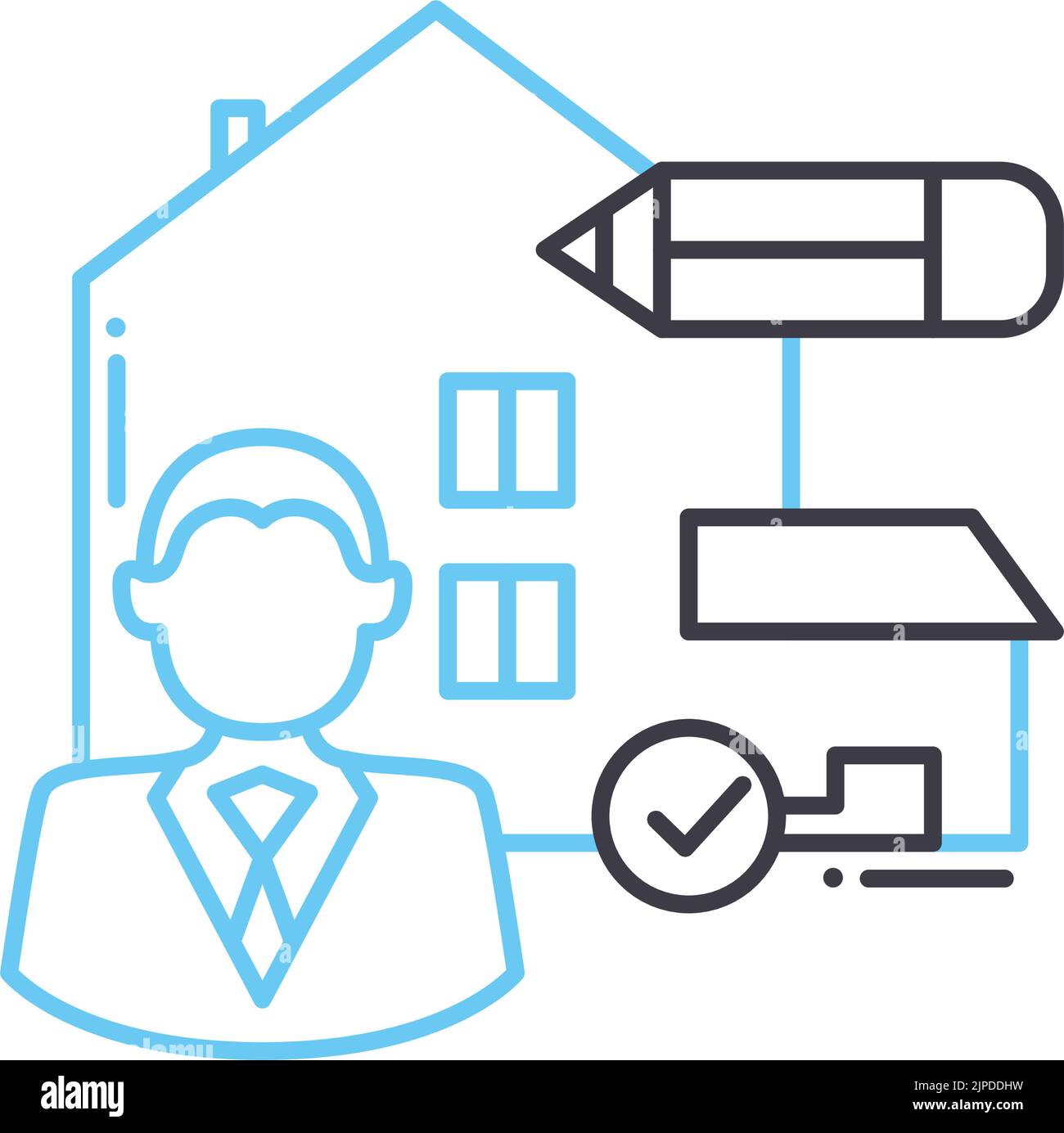 tenant line icon, outline symbol, vector illustration, concept sign ...