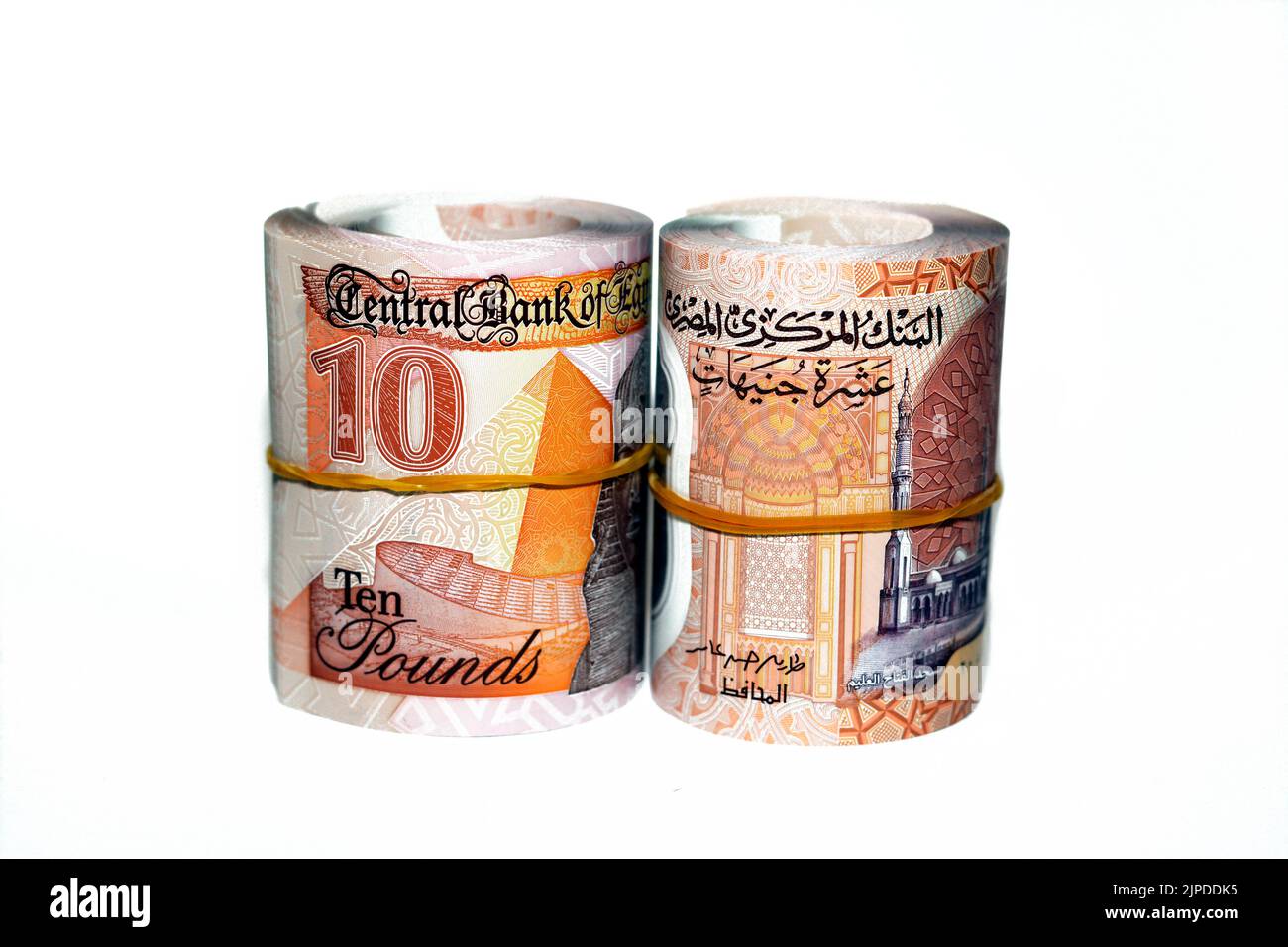 Egypt money rolls of new first Egyptian 10 LE EGP ten pounds plastic ...