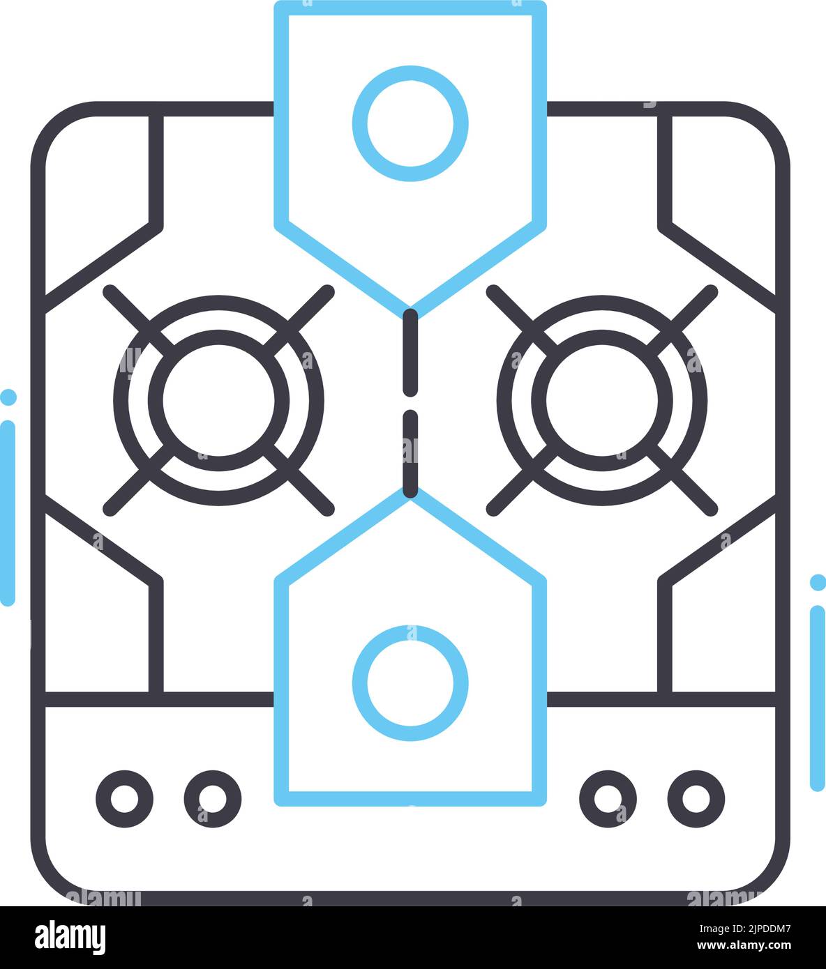 gas burner line icon, outline symbol, vector illustration, concept sign ...