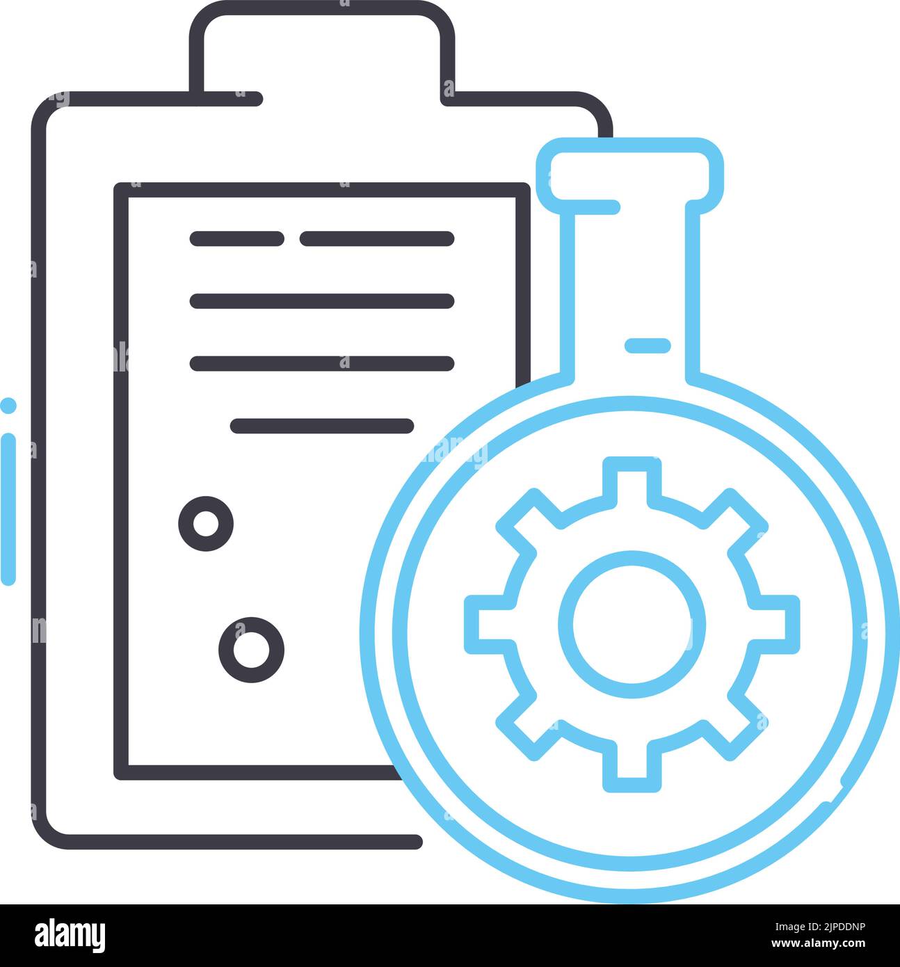 research project line icon, outline symbol, vector illustration ...