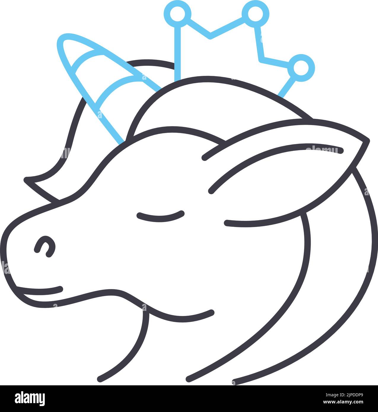 unicorn line icon, outline symbol, vector illustration, concept sign ...