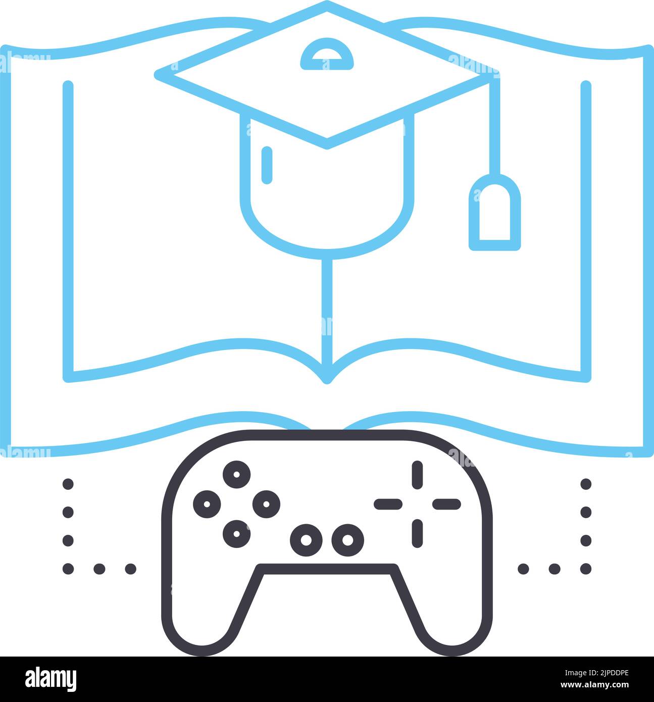 learning game line icon, outline symbol, vector illustration, concept ...