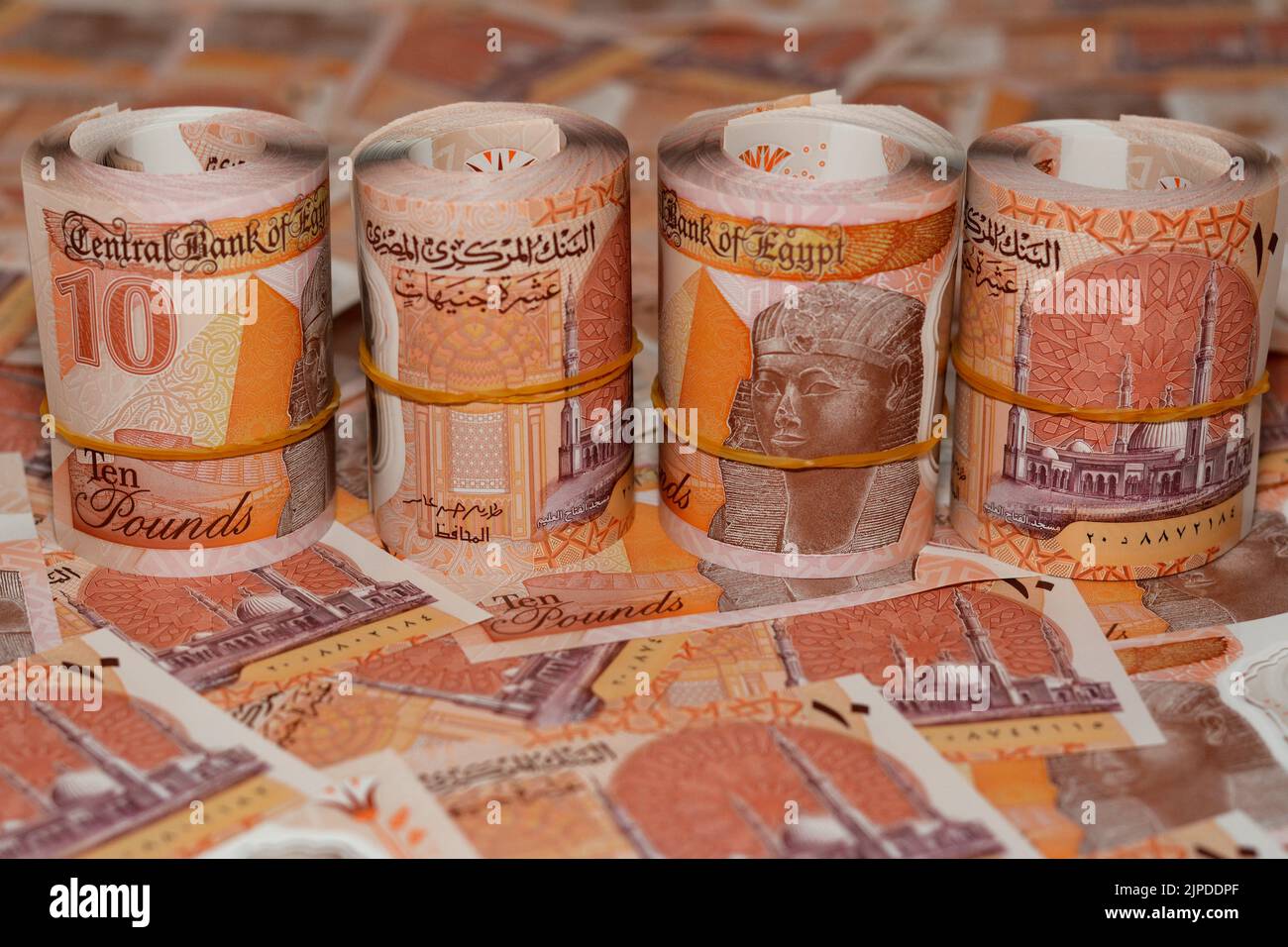 Egypt money rolls of new first Egyptian 10 LE EGP ten pounds plastic ...